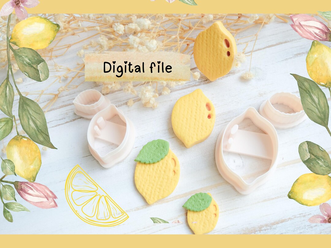Lemon Polymer Clay Cutter STL | Fruit Earring Cutter | Citrus Jewelry ...