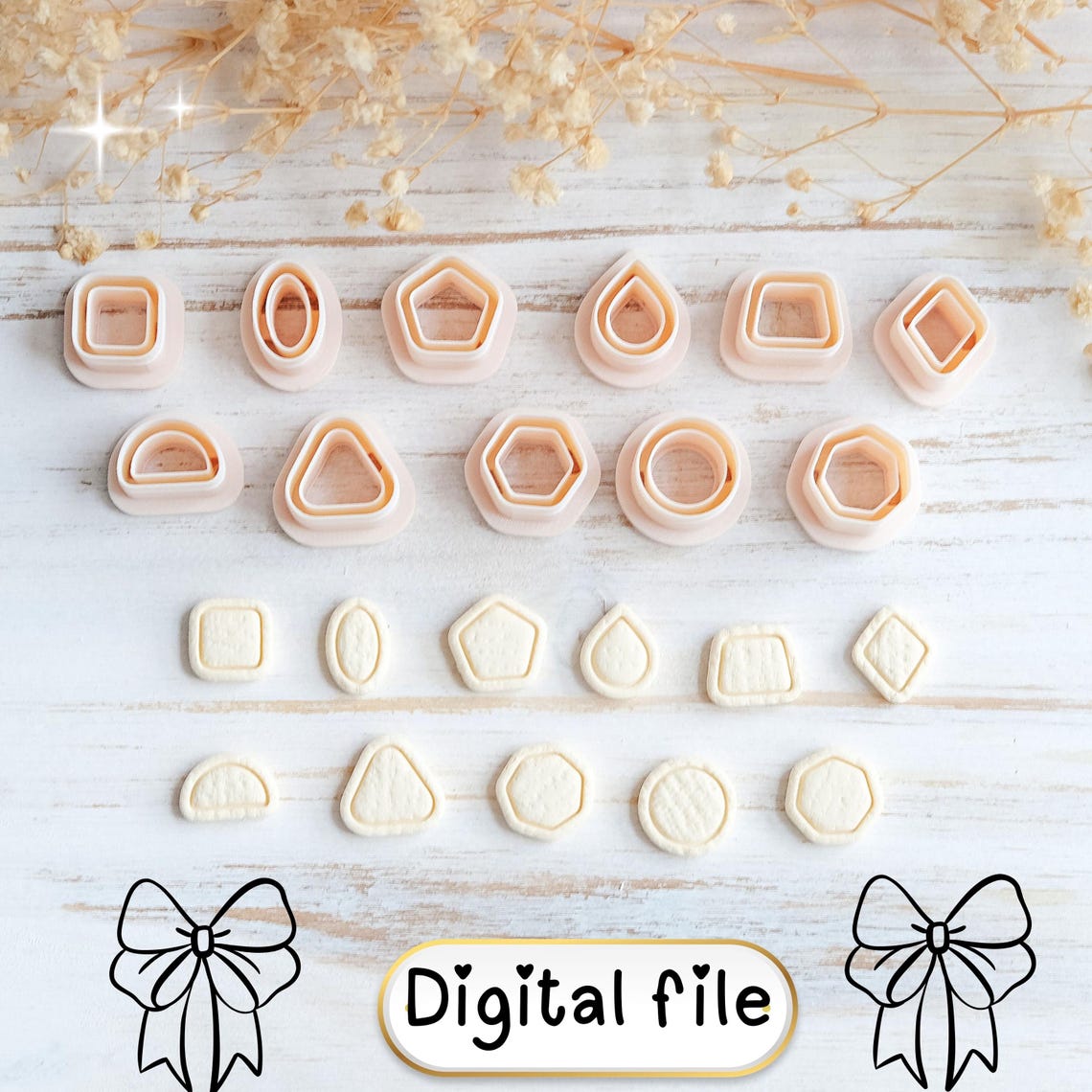 Basic Geometric Shape Mini Cutter Set STL | Modern Shape Stud Cutters ...