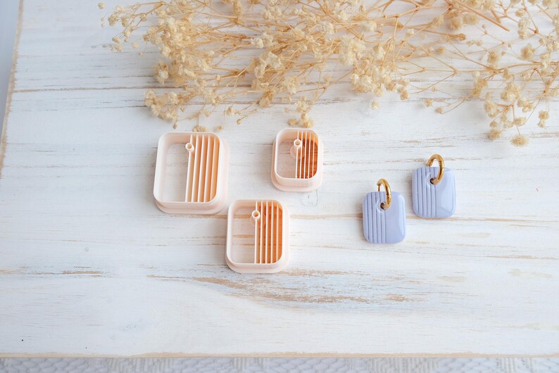 Rectangle Polymer Clay Cutter With Lines and Hole STL | Digital ...