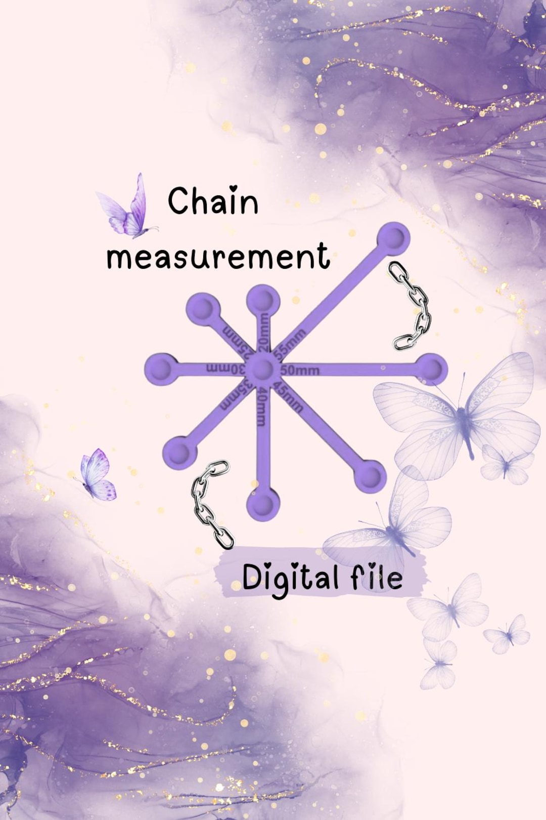 Chain Measurement Tool 20mm-55mm | Jewelry Ruler Gauge for Necklaces ...