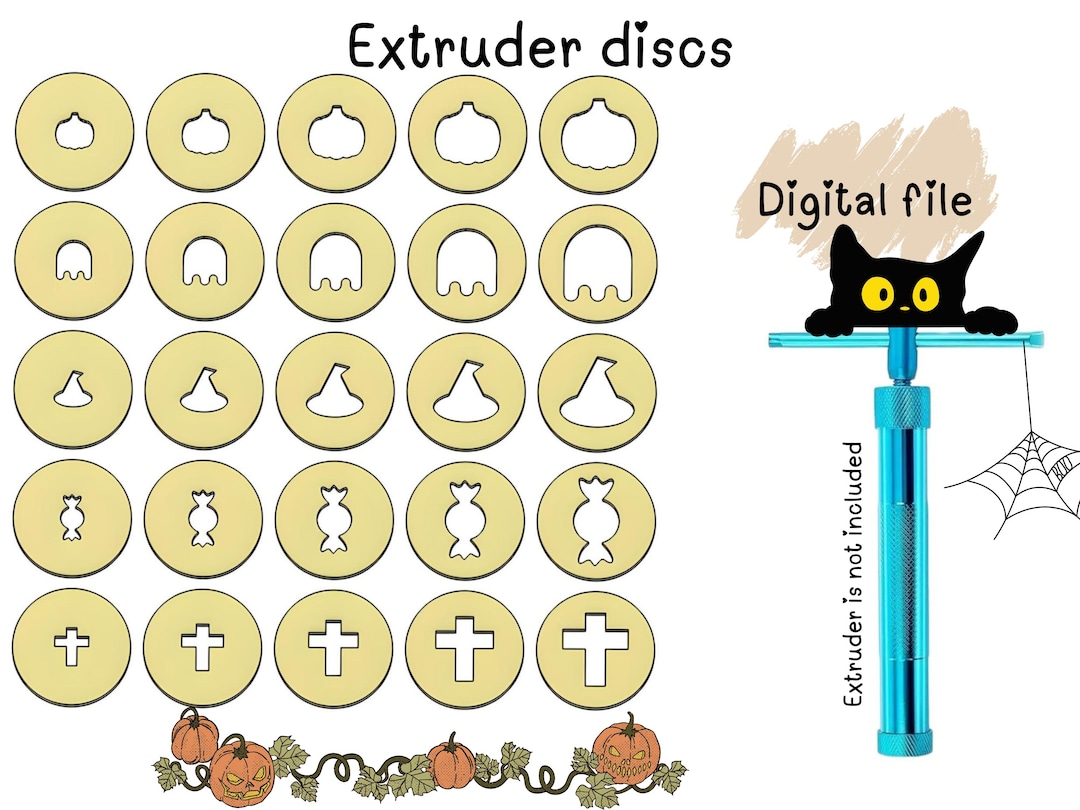 Halloween Polymer Clay Extruder Disc Set – STL Files for 3D Printing ...