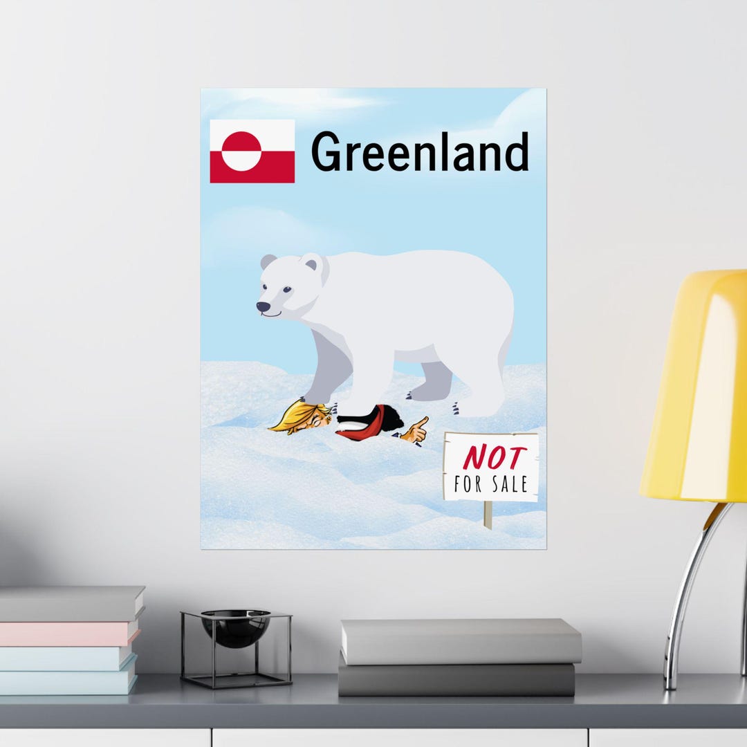 Greenland NOT FOR SALE Poster – Funny Political Satire Wall Art, Anti ...