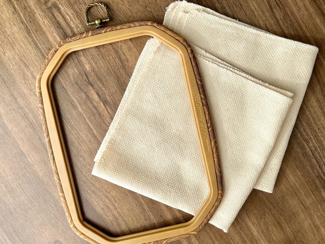 Rectangular Embroidery Hoop With Monk Cloth: Punch Needle Frame ...