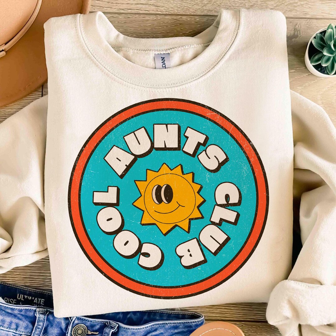 Cool Aunts Club PNG, Smile, Retro Aunt Gift, Aunt Shirt, Aunt Birthday ...