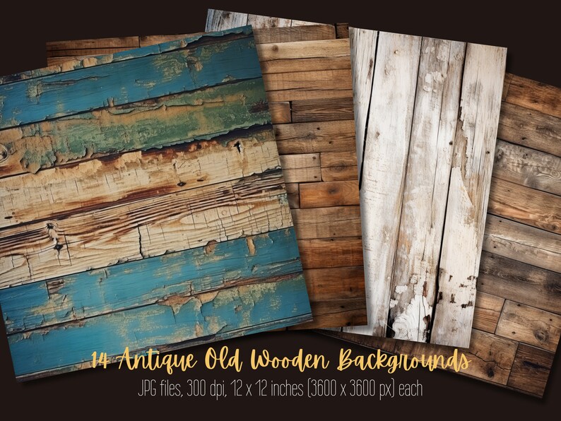 14 Antique Wooden Digital and Printable Scrapbooking Paper Backgrounds ...