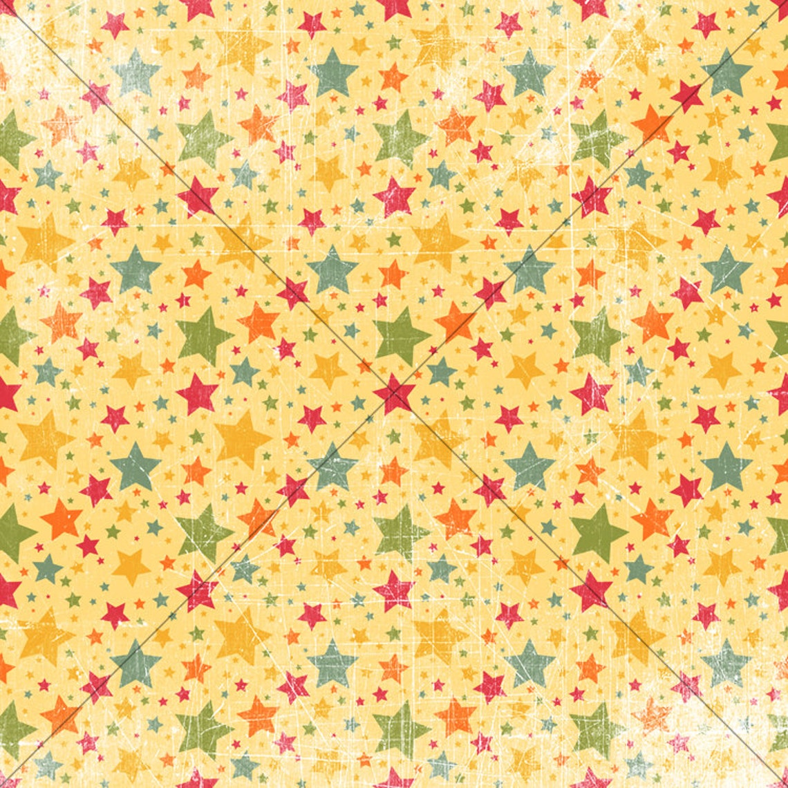 Colorful Multi Stars Paper 12x12 Printable and Digital | Etsy