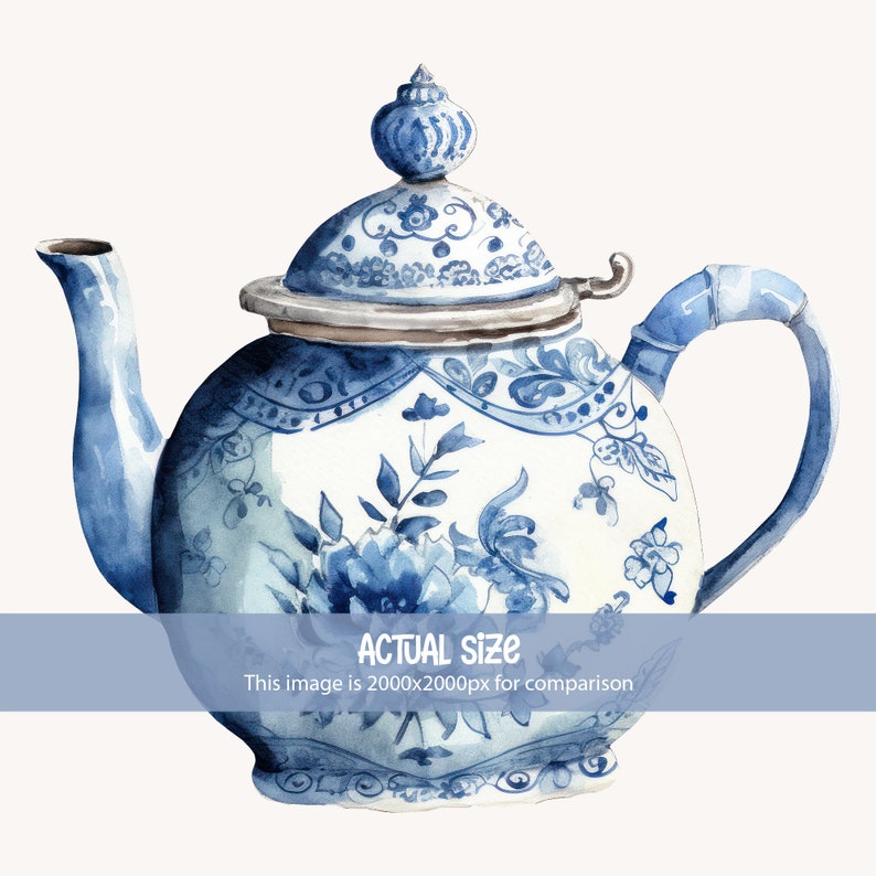 Vintage Watercolor Teacups Clip Art Set - Pink and Blue Roses, Tea ...