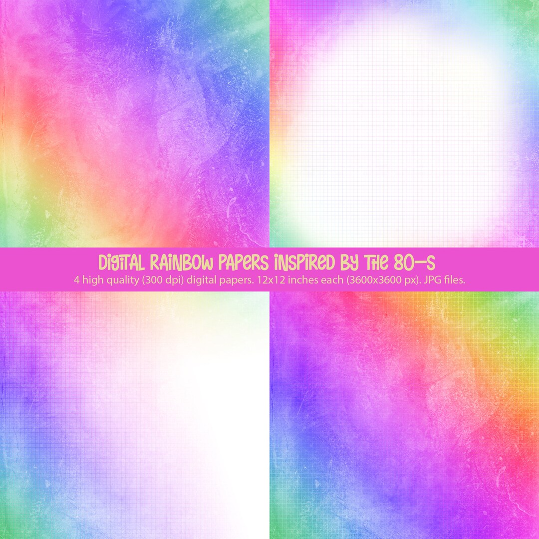 Rainbow Paper Pack of 4 - Digital and Printable - Etsy