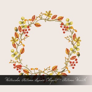 Autumn Leaves Watercolor Clip Art Digital and Printable - Etsy