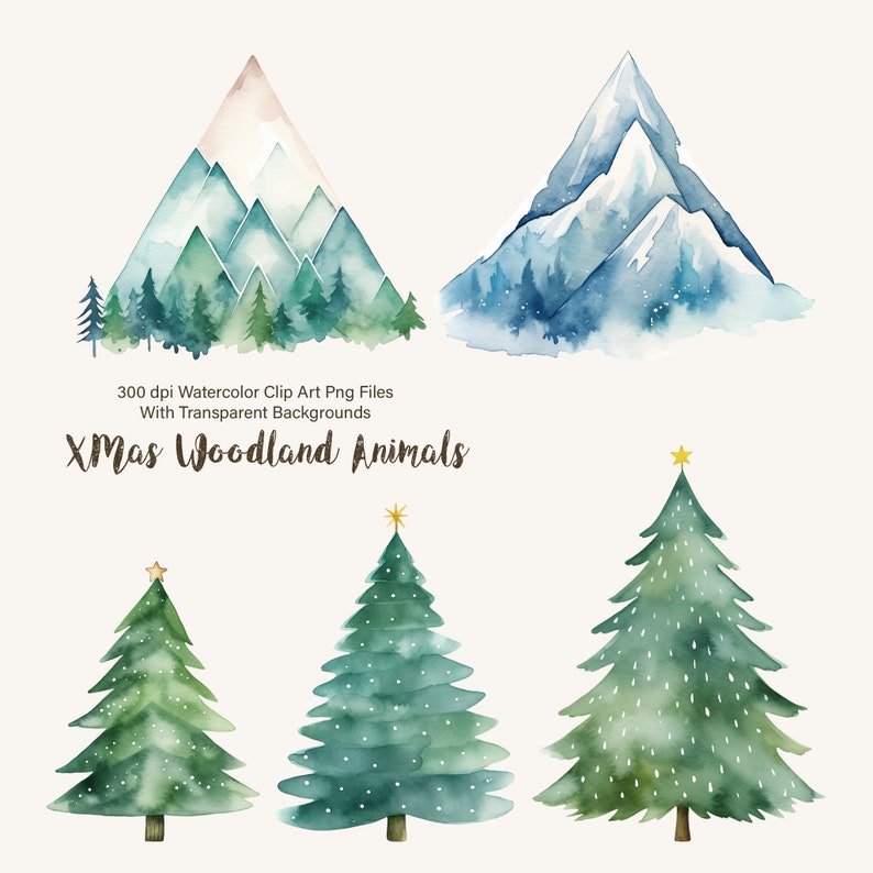 Woodland Christmas Clipart Cute Forest Animal Transparent Png Instant ...