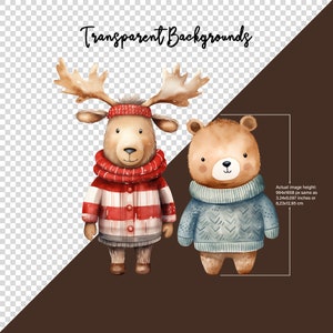 Woodland Christmas Clipart Cute Forest Animal Transparent Png Instant ...