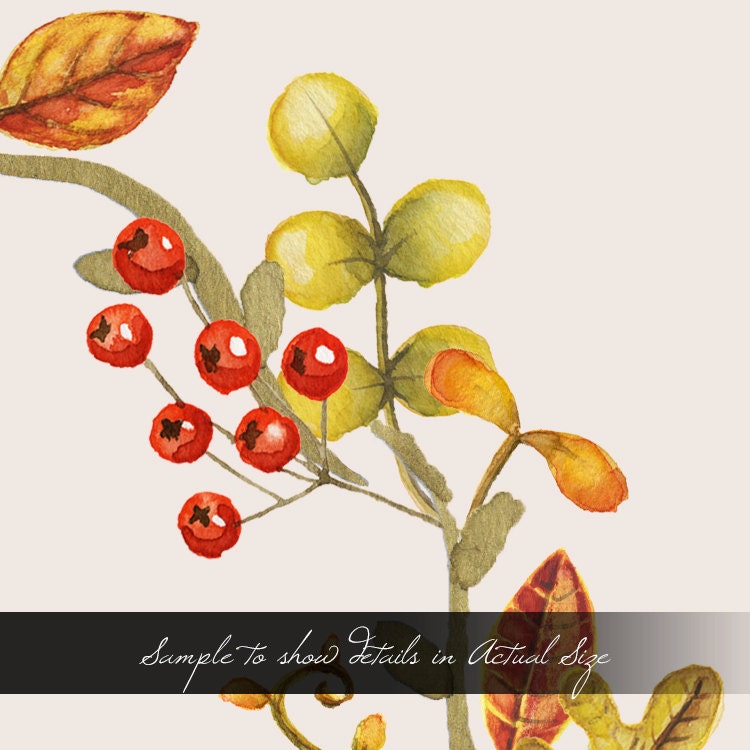 Autumn Leaves Watercolor Clip Art Digital and Printable - Etsy