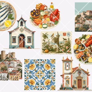Portugal Clipart Bundle Travel Vacation Portugal Landmarks Vector ...