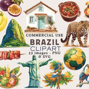 Brazil Clipart Brazil Travel Clipart Brazil Stickers Brazil ...