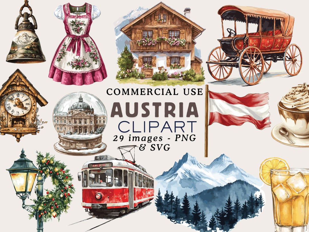 Austria Clipart Travel Clipart Austrian Culture Clipart Austria PNG ...