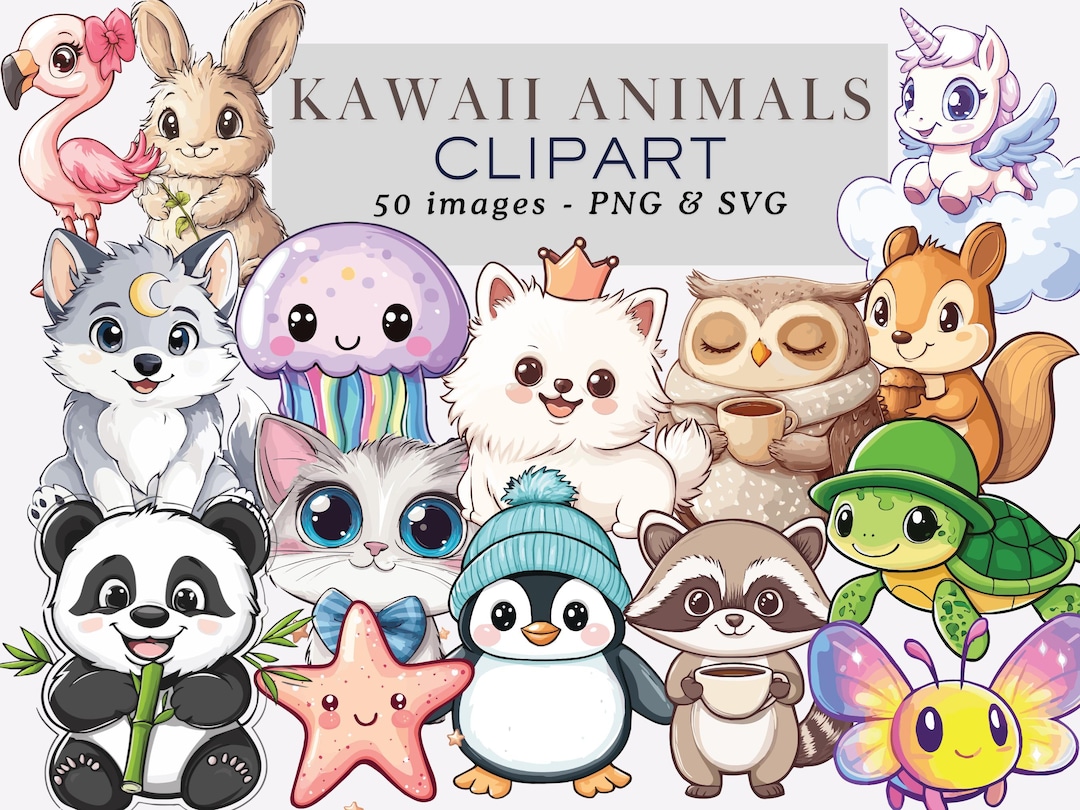 Kawaii Animals Clipart Kawaii Animals Svg Kawaii Animals Png Kawaii ...