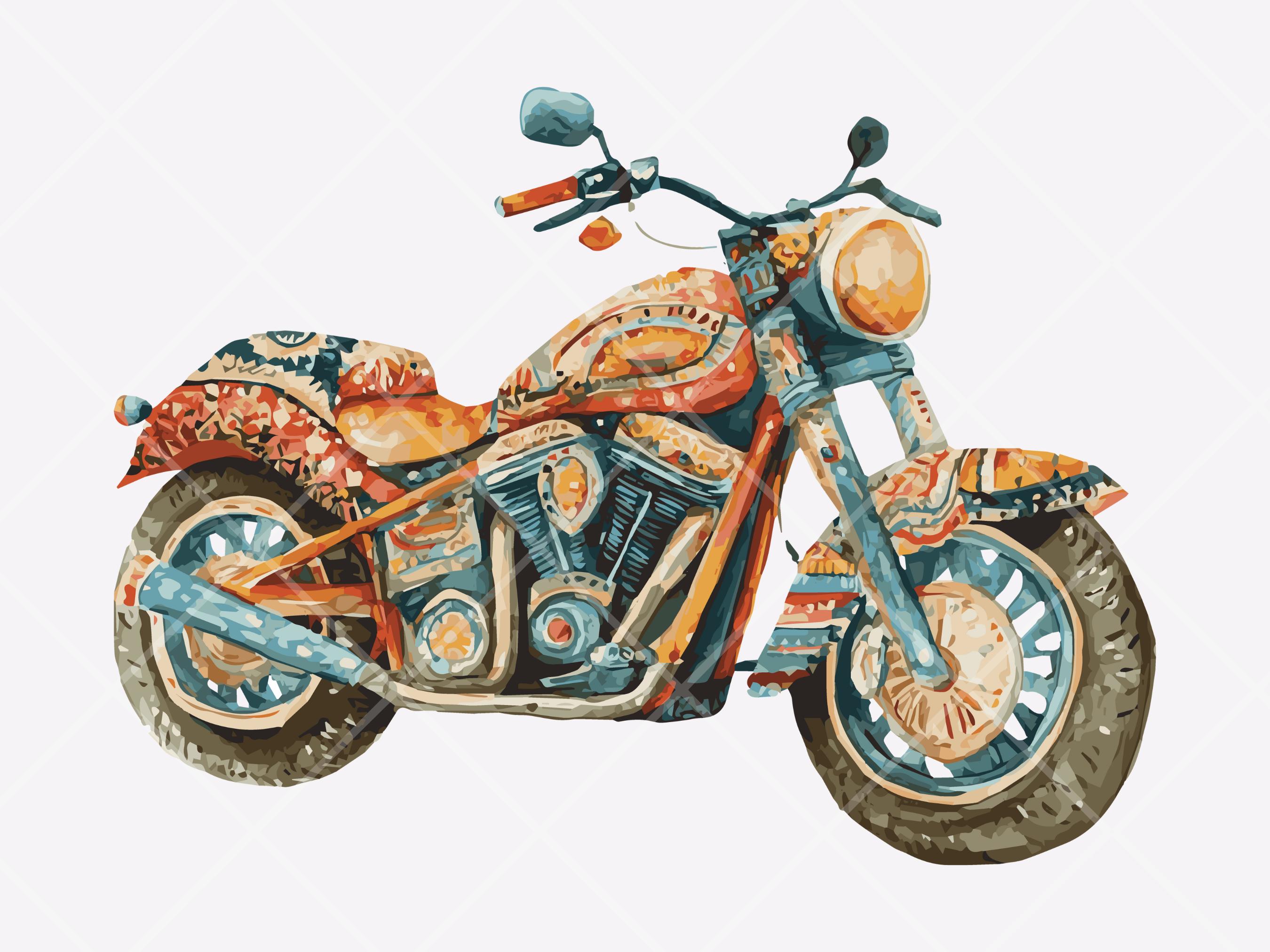 Moto Boho Clipart Motorcycle Clipart Boho Graphics Moto Boho Png ...
