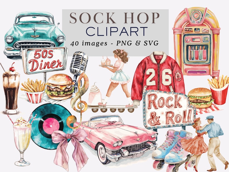Sock Hop Clipart Sock Hop Graphics Retro Clipart Retro Graphics Sock ...