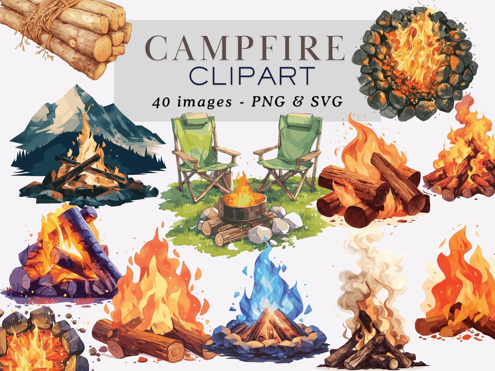Campfire Clipart PNG Campfire PNG Bundle Bonfire Clipart Png Bonfire ...
