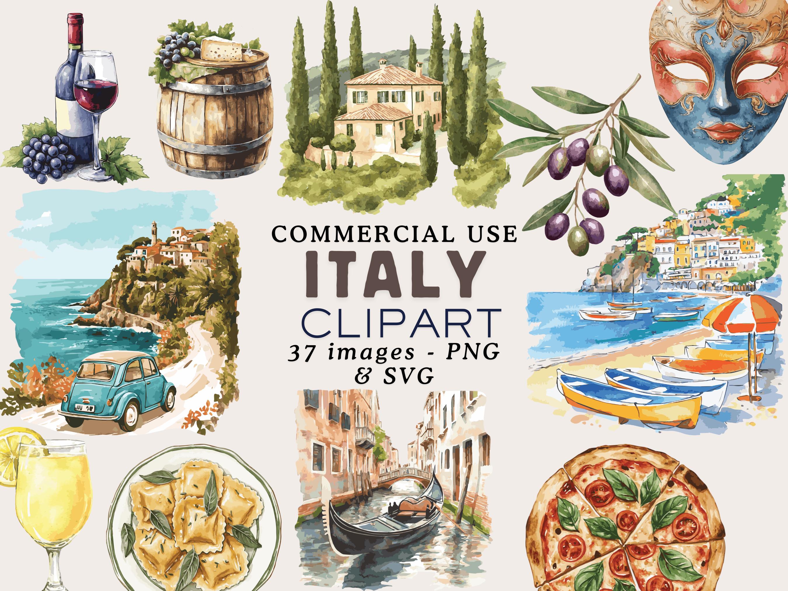 Italy Clipart Italian Clipart Italy Sticker Italian Sticker ...