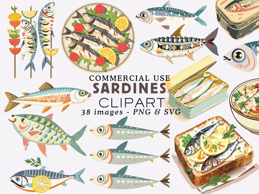 Sardines Clipart PNG Sardines PNG Fisherman Aesthetic Sardines Clipart ...