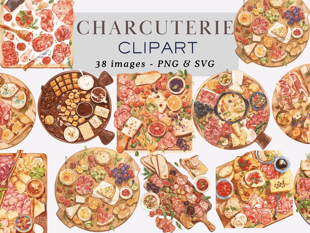 Charcuterie Board Clipart Cheese Board Clipart Food Clipart Charcuterie ...