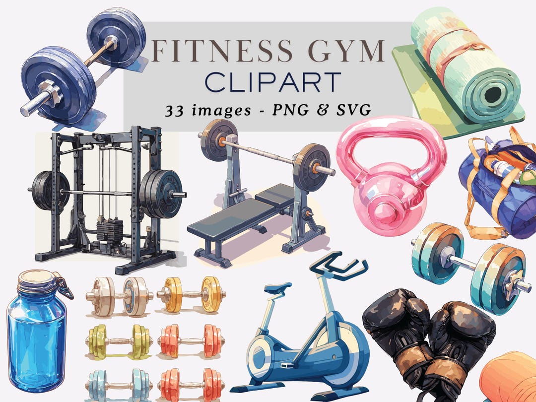 Gym Equipment Clipart PNG Gym Fitness Equipment Clipart Gym Clipart ...