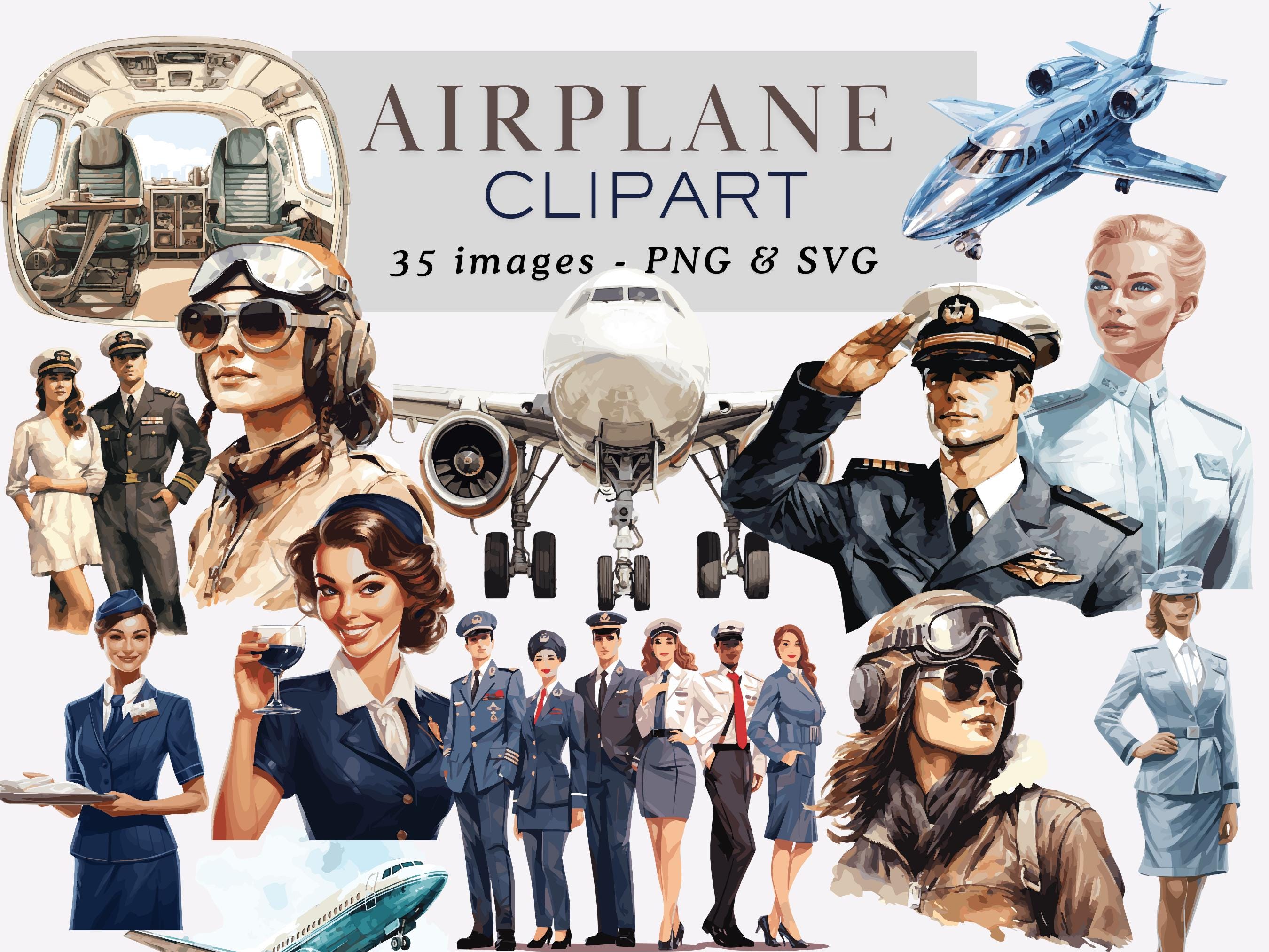 Airplane Clipart Airplane Png Flight Attendant Clipart Pilot Clipart ...