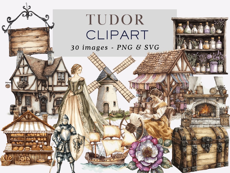 Watercolor Tudor Clipart Tudor Graphics Tudor Svg Tudor Png Tudor ...