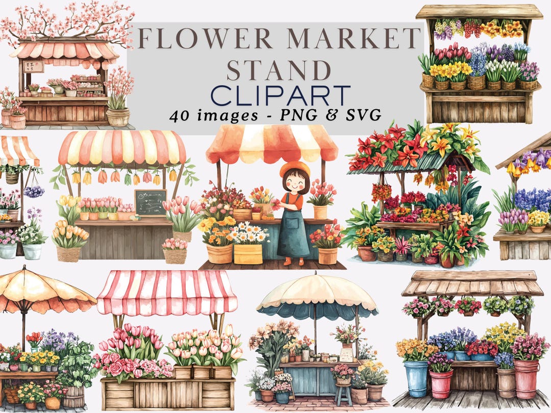 Flower Market Stand Clipart PNG Flower Shop Clipart PNG Flower Market ...
