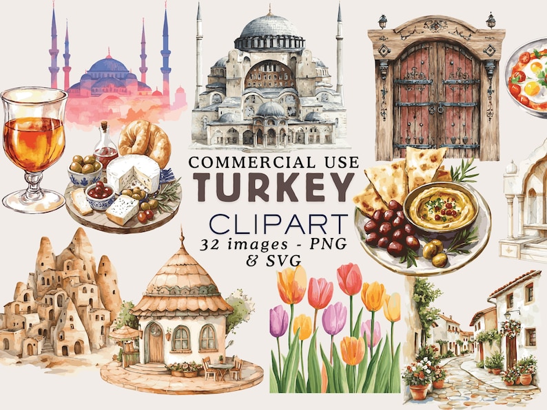 Turkey Clipart Landmark Clipart Travel Clipart Turkey Graphics Turkey ...