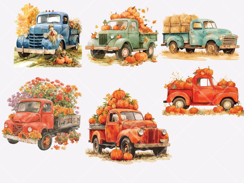 Autumn Truck Png Clipart Pumpkin Truck Clipart Fall Truck Clipart Fall ...