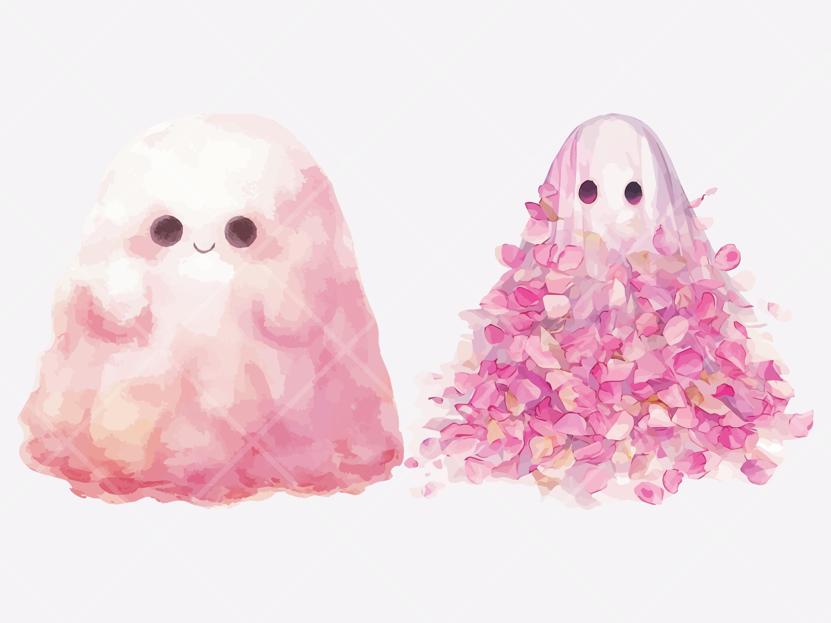 Pink Ghost Clipart PNG Pink Halloween Clipart Pink Ghost PNG Pastel ...