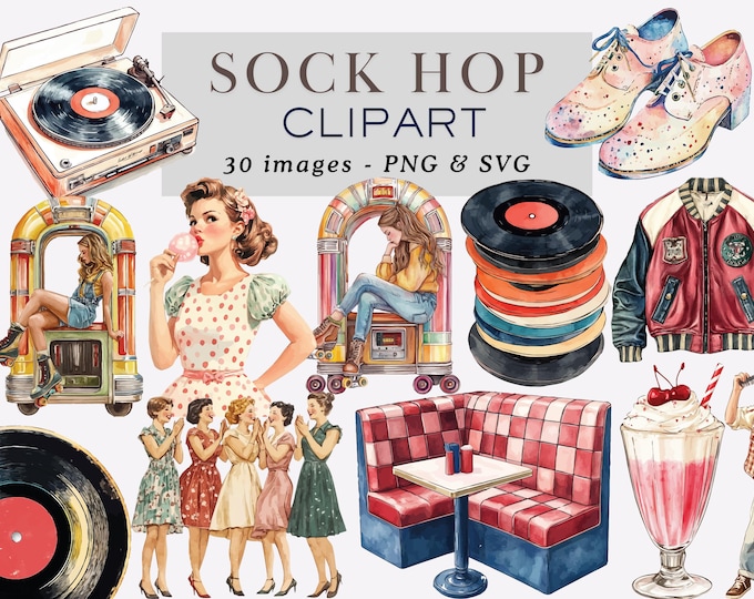 Fifties Life and Party AI EPS PNG (not Svg), Fifties People, Elvis ...