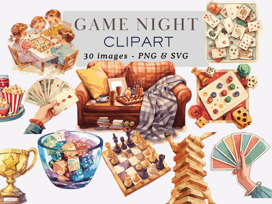 Family Game Night Clipart Png Game Night Illustrations Board Games ...