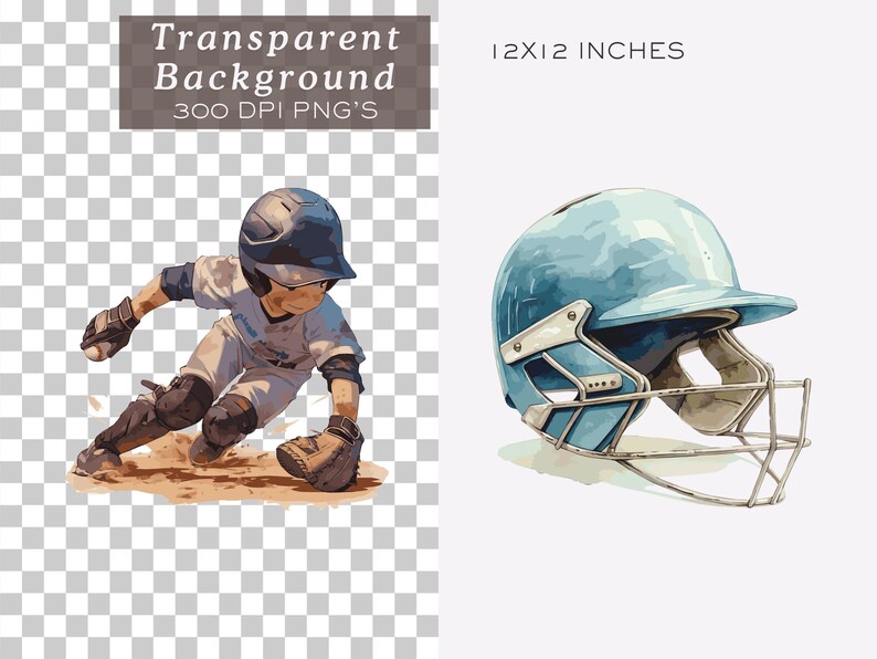 Watercolor Baseball Clipart PNG Sports Clipart Baseball Graphics ...