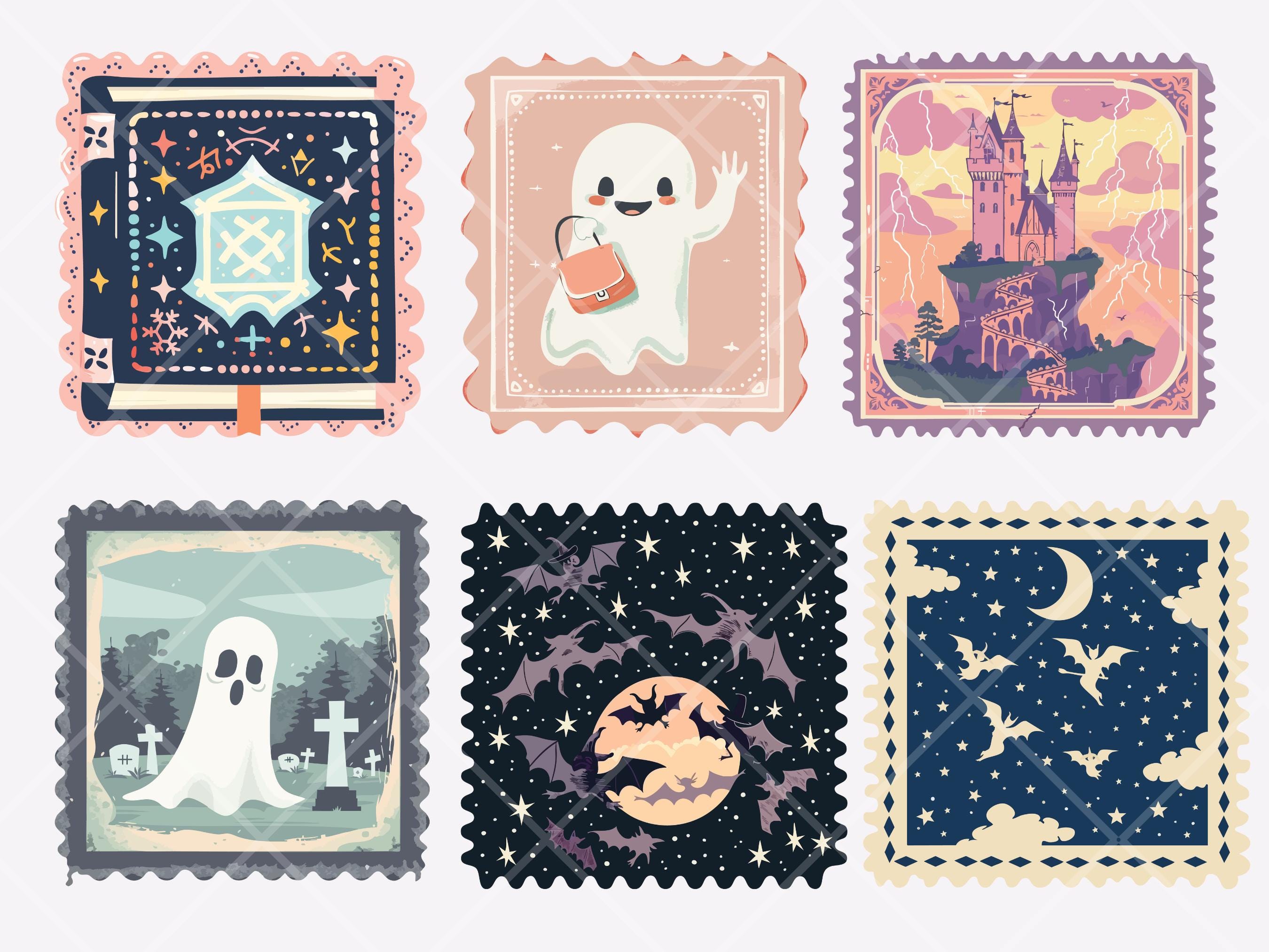 Cute Halloween Postage Stamp PNG Halloween Stamp PNG Sticker Postage ...