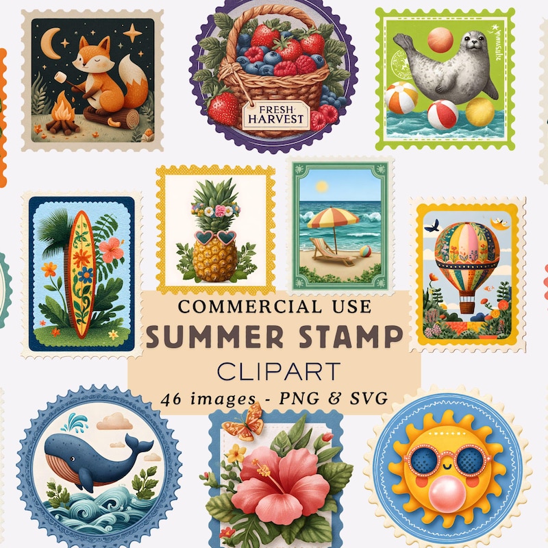 Coastal Post Stamps - Etsy