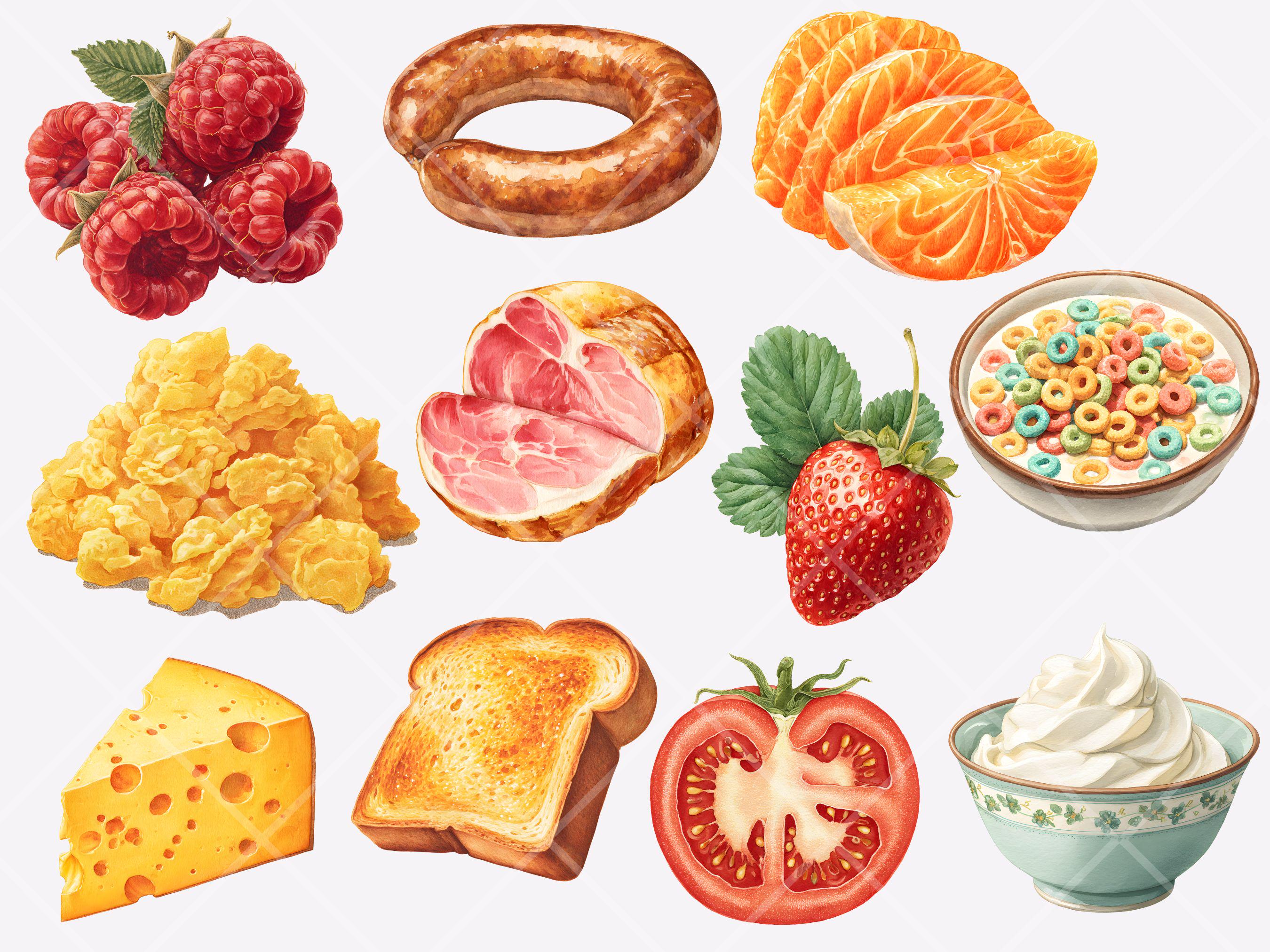 Breakfast Clipart Bundle Food Illustrations Pancakes Coffee Graphics ...