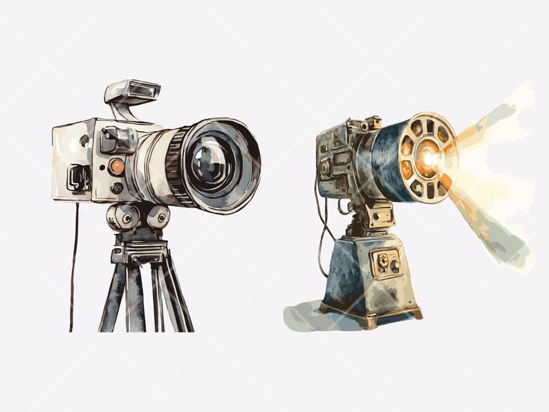 Cinema Clipart Cinema Graphics Movie Clipart Movie Graphics Watercolor ...