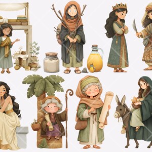 Women in Bible Clipart Bundle Biblical Characters Graphics Christian ...