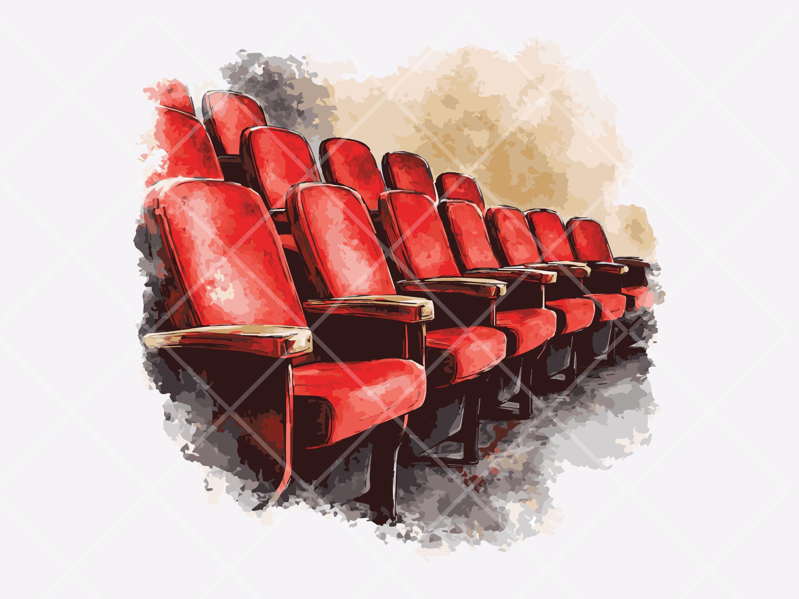 Cinema Clipart Cinema Graphics Movie Clipart Movie Graphics Watercolor ...