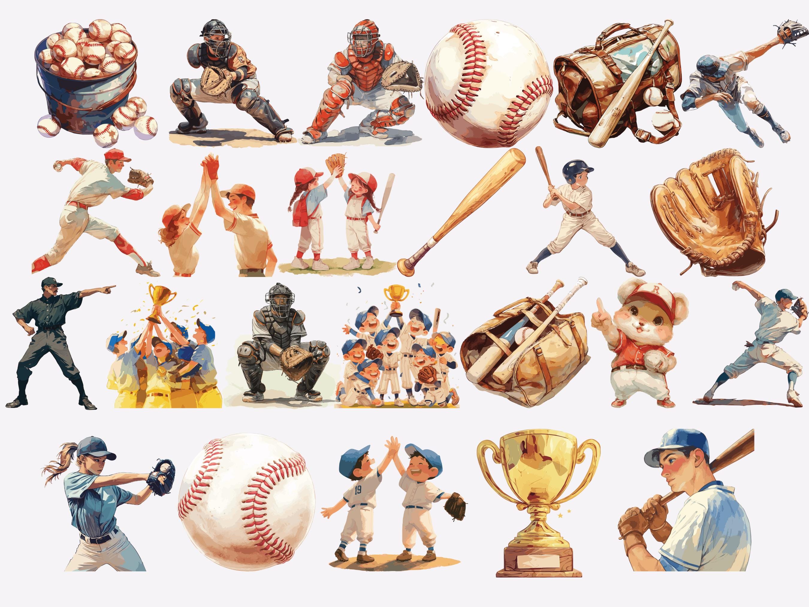 Watercolor Baseball Clipart PNG Sports Clipart Baseball Graphics ...