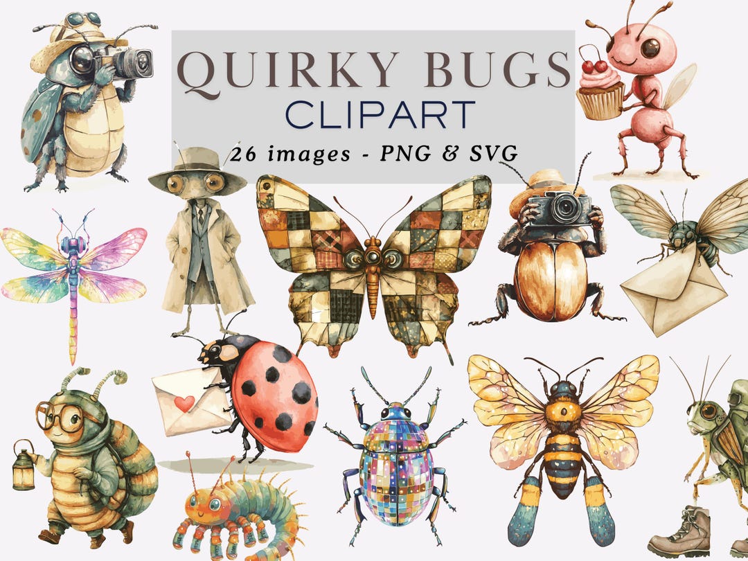Quirky Bug Clipart PNG Quirky Insect Clipart Quirky Bug PNG Whimsical ...