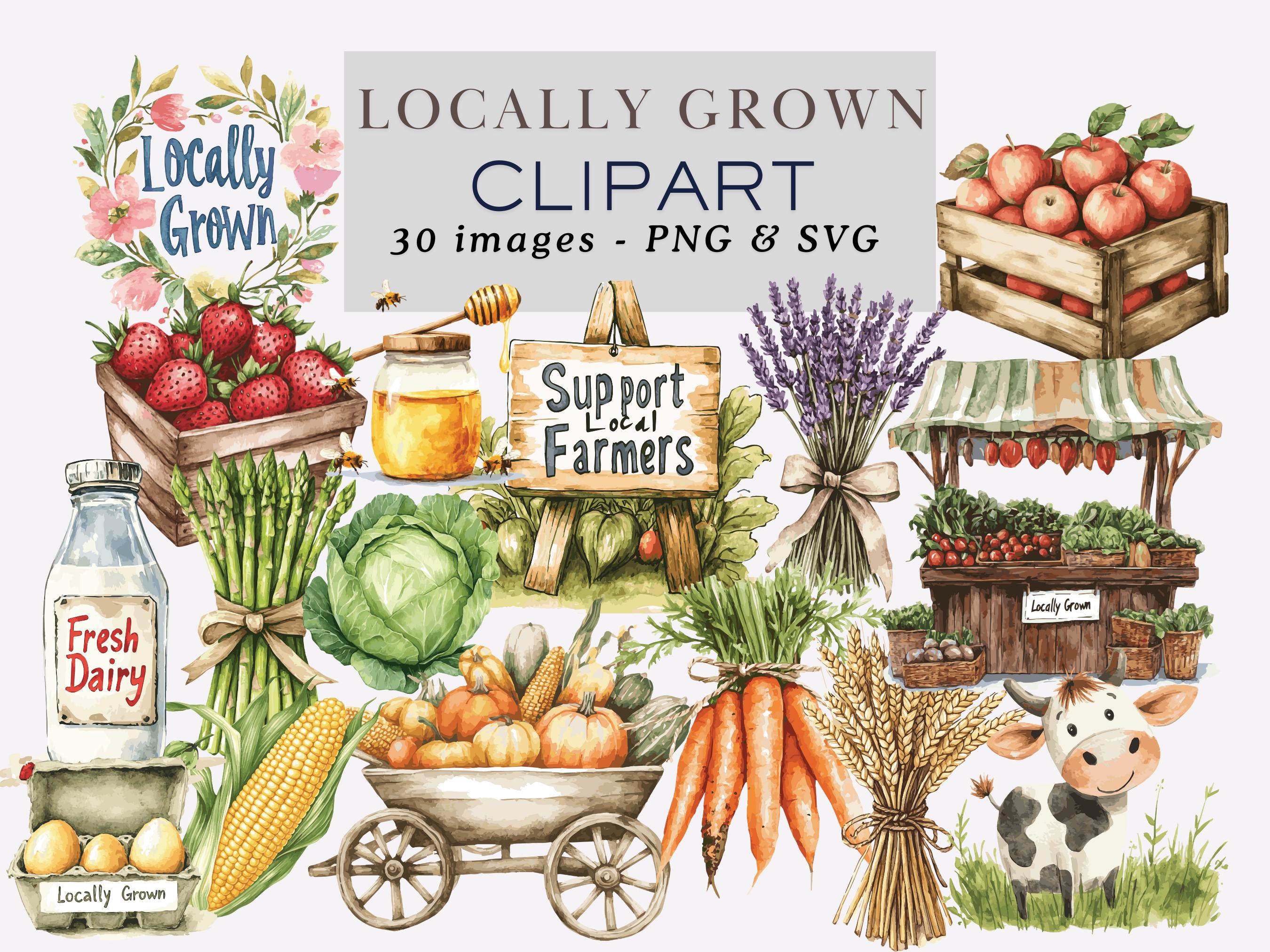 Locally Grown Clipart Watercolor Locally Grown Svg Locally Grown Png ...
