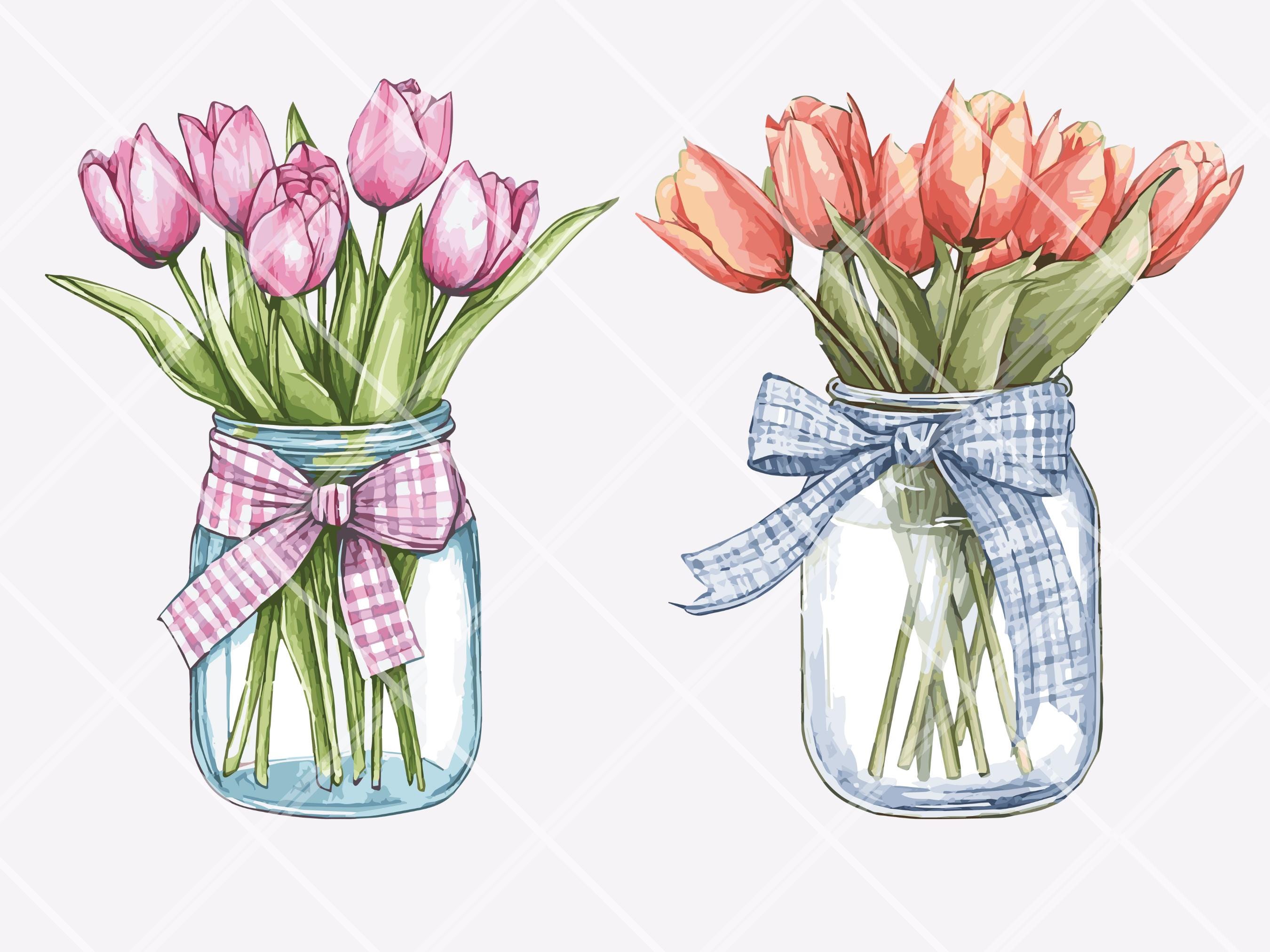 Mason Jar Flowers Clipart Bouquet Clipart Mason Jar With Flowers ...