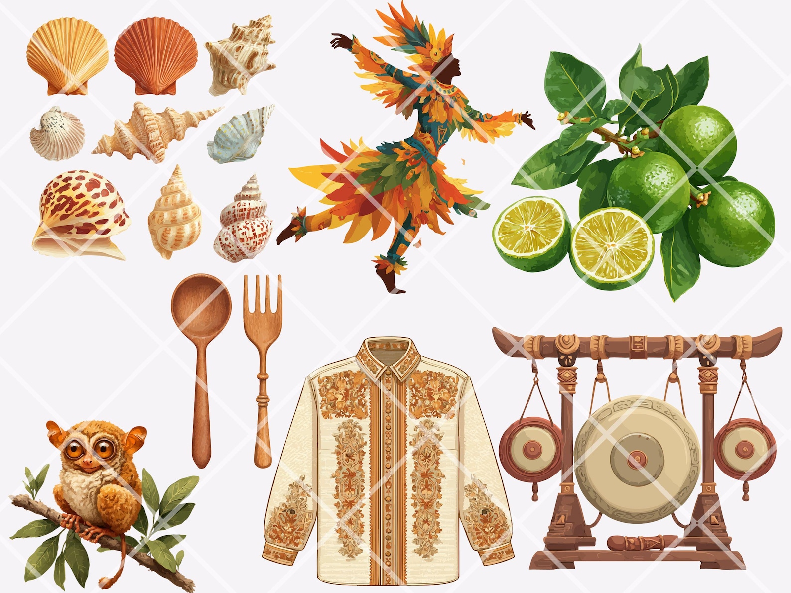 Philippine Icons Clipart Bundle Filipino Landmarks Philippines Travel ...