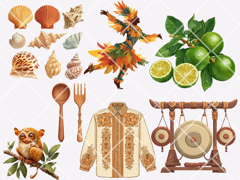 Philippine Icons Clipart Bundle Filipino Landmarks Philippines Travel ...