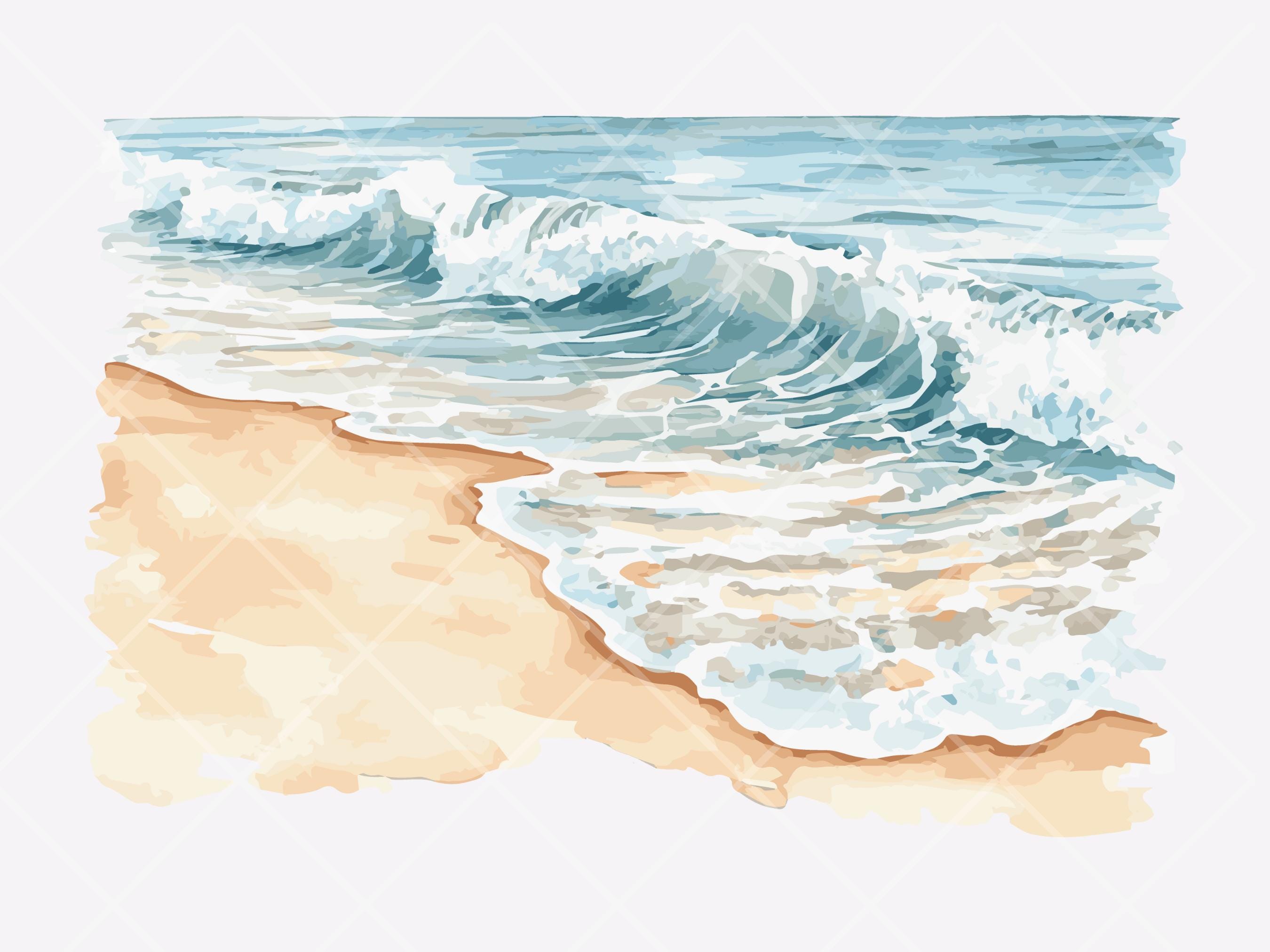 Summer Clipart Summer Graphics Beach Clipart Beach Graphics Watercolor ...
