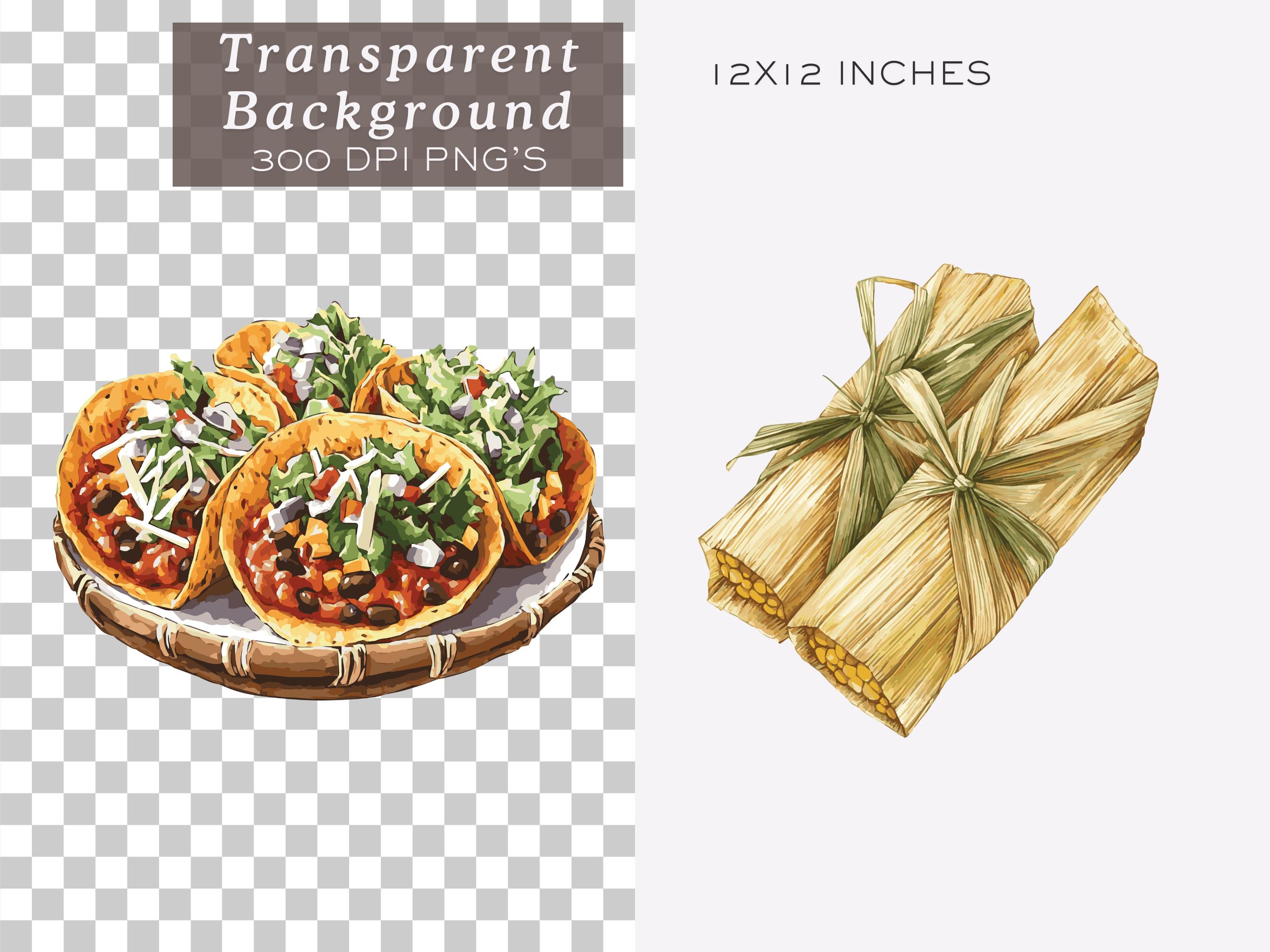 Watercolor Mexican Food Clipart Taco Clipart Mexican Food PNG Mexican ...